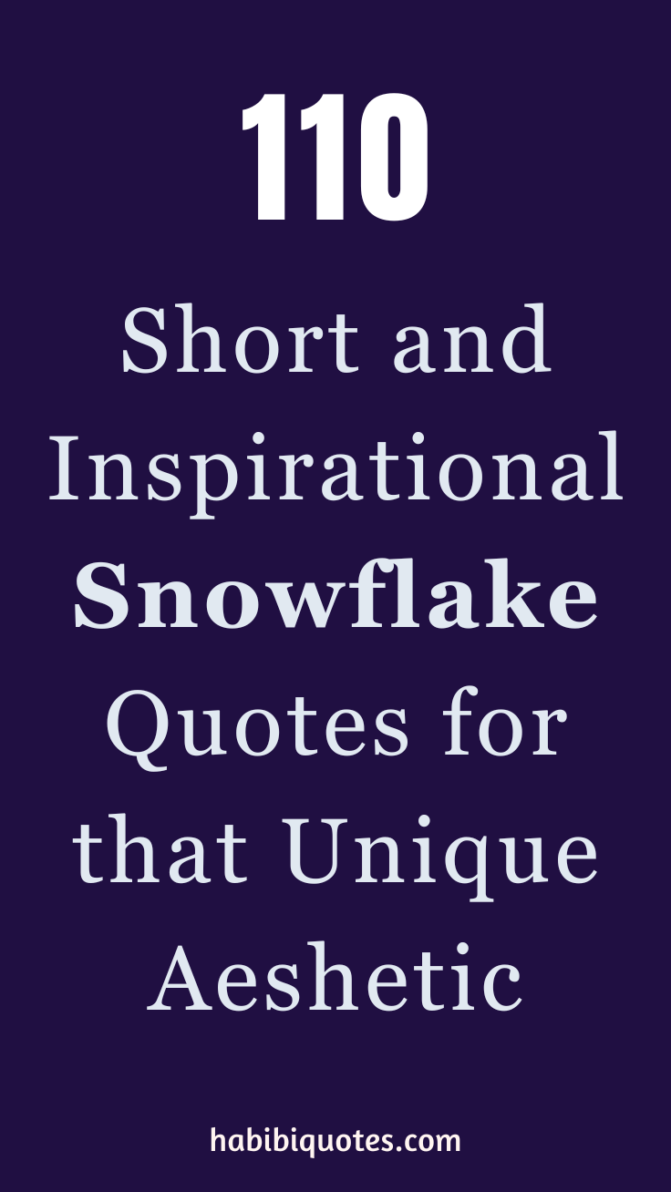 110 Short Inspirational Snowflake Quotes Sayings and Captions