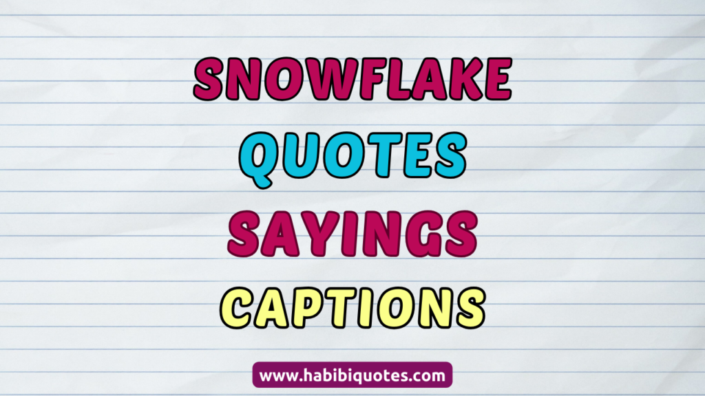 110 Short Inspirational Snowflake Quotes Sayings and Captions